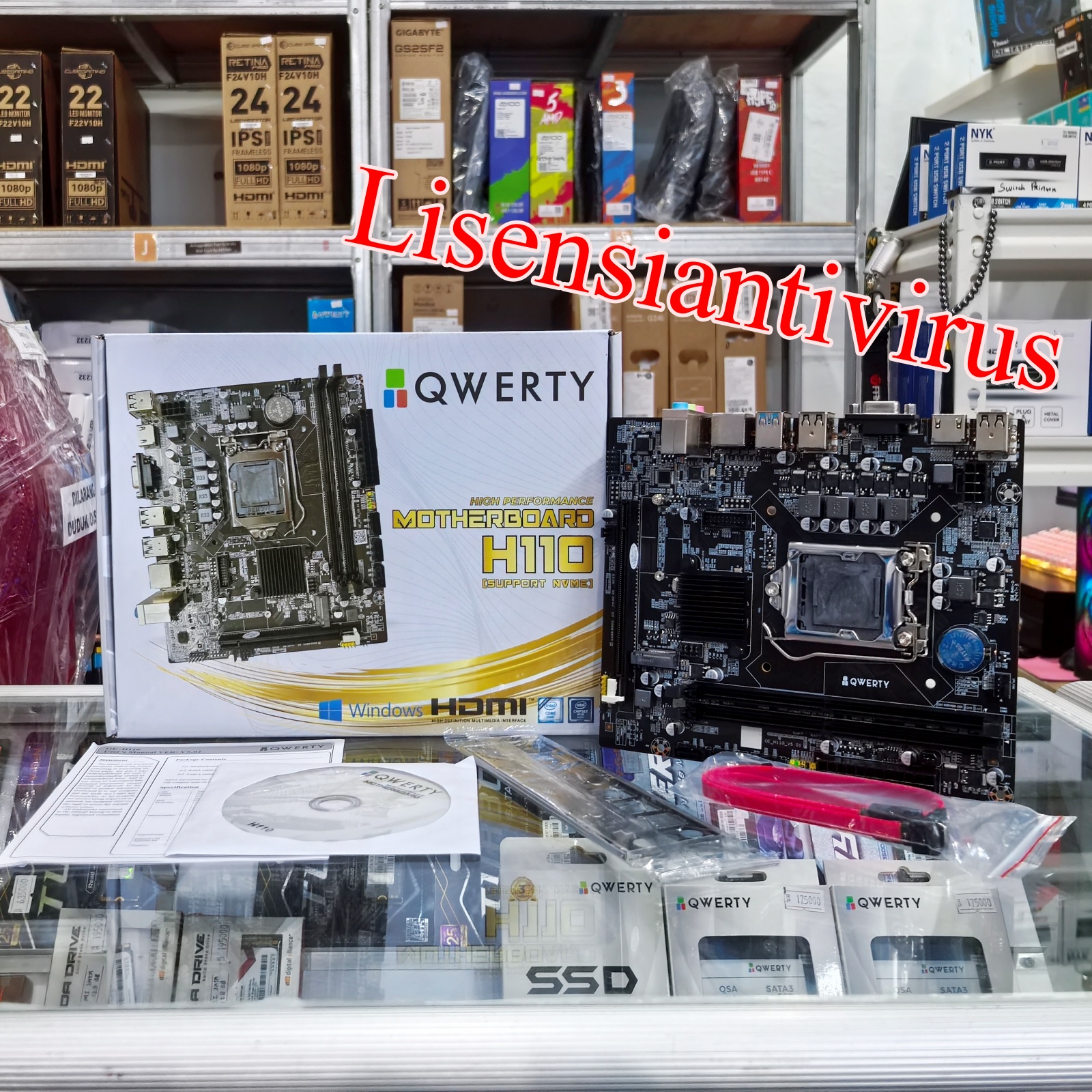 Motherboard QWERTY H110 NVME SOCKET 1151 DDR4 Intel Gen 6 Gen 7 Mobo H ...