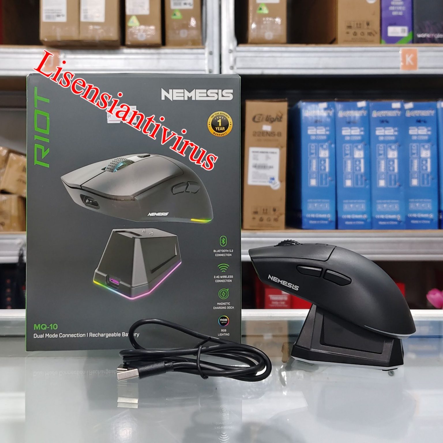 Mouse Gaming NYK Nemesis RIOT MQ-10 Wireless and Bluetooth Dual Mode ...